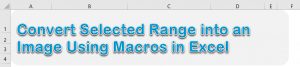 Convert Selected Range into an Image | MyExcelOnline