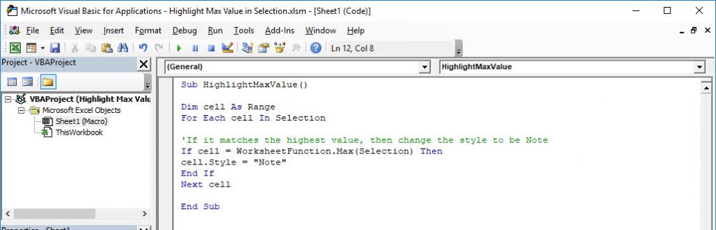 Highlight Max Value in Selection | MyExcelOnline