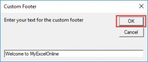 Add Custom Footer Using Macros | MyExcelOnline