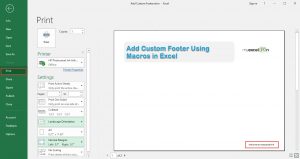 Add Custom Footer Using Macros | MyExcelOnline
