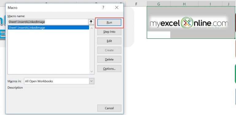 Insert a Linked Image Using Macros | MyExcelOnline
