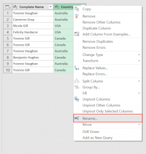 Rename a Column Using Power Query | MyExcelOnline