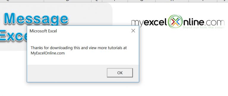 Show a Welcome Message Using Macros | MyExcelOnline