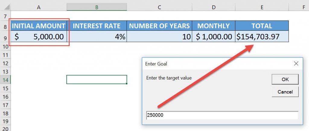 Use Goal Seek Using Macros | MyExcelOnline