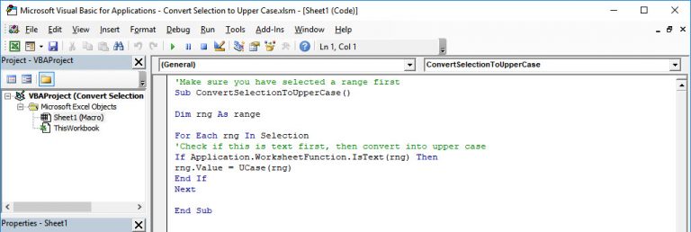 Convert to Upper Case Using Macros | MyExcelOnline