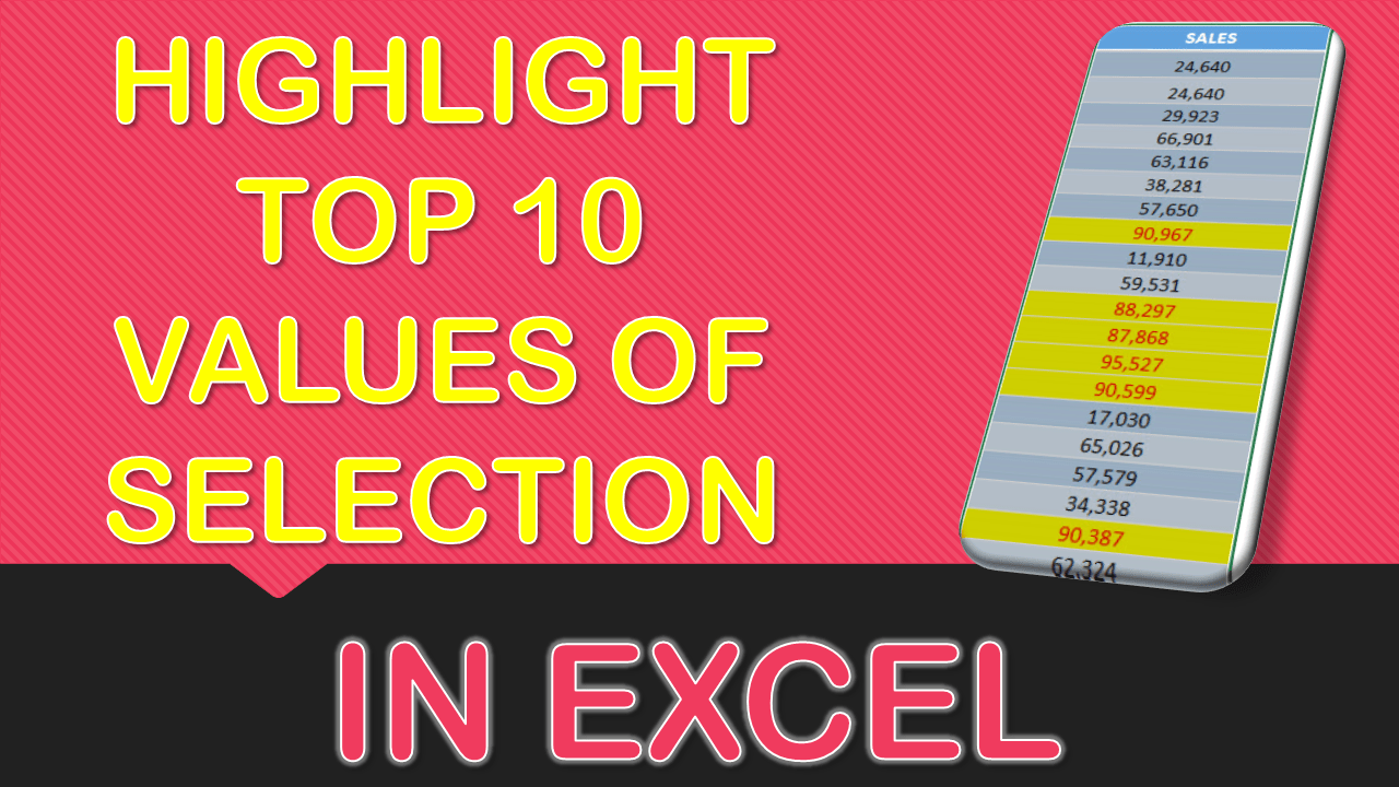 Highlight Top 10 Values Of Selection Free Microsoft Excel Tutorials