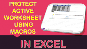 Worksheet Macros | MyExcelOnline
