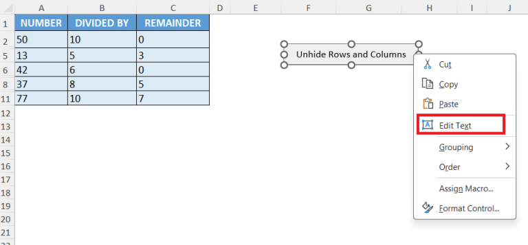 Unhide Hidden Rows and Columns Using Macros | MyExcelOnline