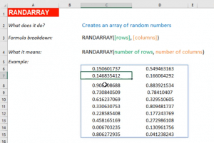 RANDARRAY Formula in Excel | MyExcelOnline