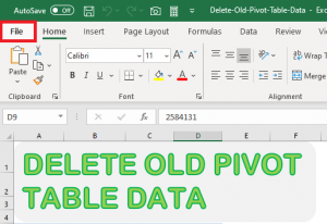 Delete & Clear Pivot Table Cache | MyExcelOnline