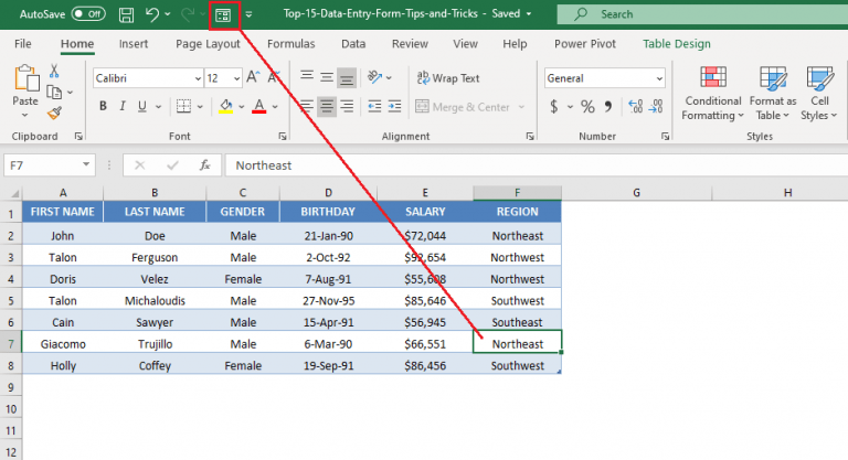 Create Form in Excel for Data Entry | MyExcelOnline