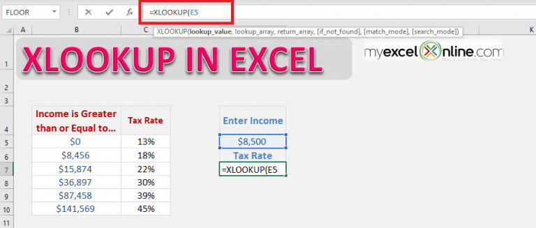 How to use the XLOOKUP function in Excel with 7 Examples! | MyExcelOnline