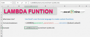 LAMBDA Function in Excel - Create Custom Functions in Excel | MyExcelOnline