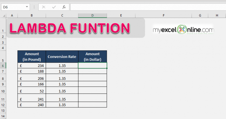 Lambda Function In Excel Create Custom Functions In Excel Myexcelonline