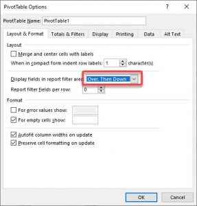 Change Layout of Report Filter | MyExcelOnline