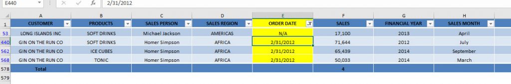 Errors when grouping by dates | MyExcelOnline