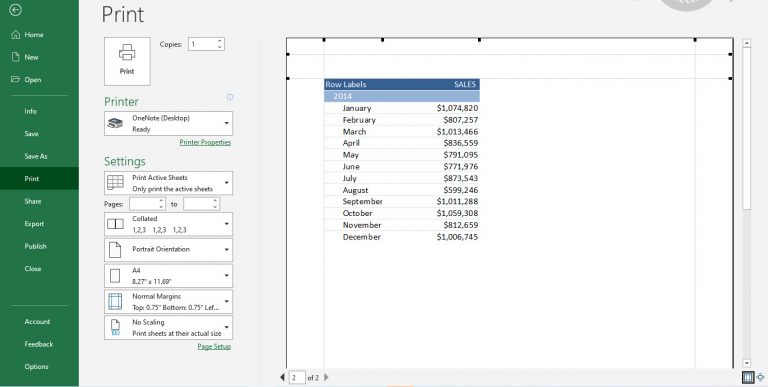 Print Excel Pivot Table on two pages | MyExcelOnline