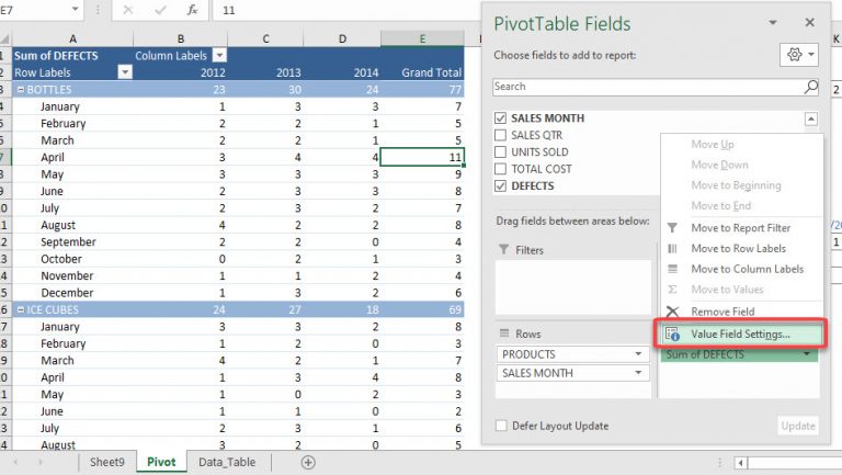 Product in Excel Pivot Tables | MyExcelOnline