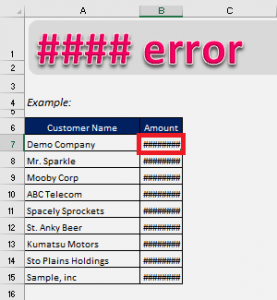 How to correct a ##### error | MyExcelOnline