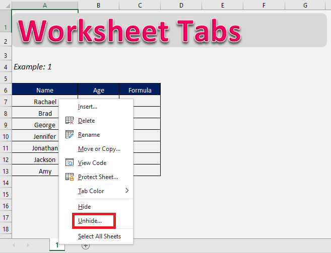 Excel Unhide All Worksheets | MyExcelOnline Excel Unhide All Worksheets | MyExcelOnline