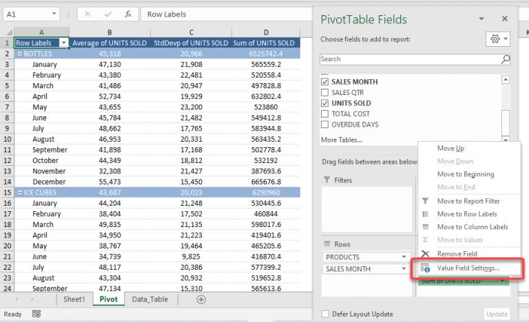 Varp in Excel Pivot Tables | MyExcelOnline