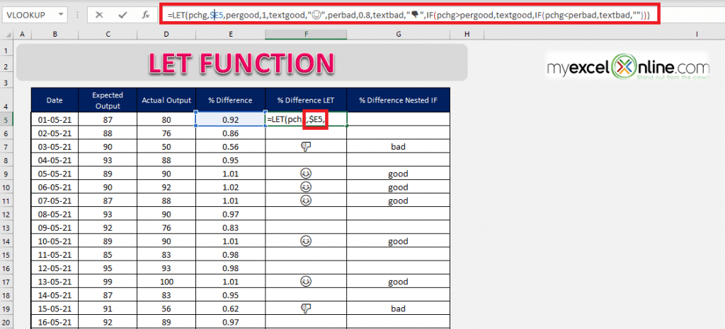 How to use Excel LET function | MyExcelOnline