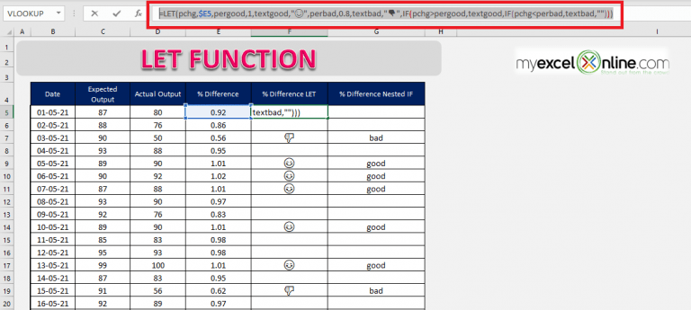 How to use Excel LET function | MyExcelOnline
