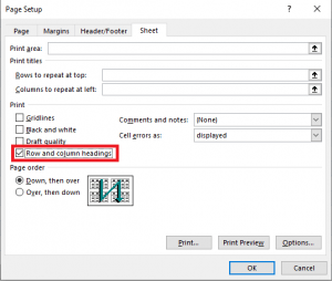 Print Excel header row and column on Every Page | MyExcelOnline