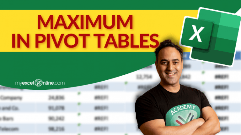 Maximum in Excel Pivot Tables | MyExcelOnline