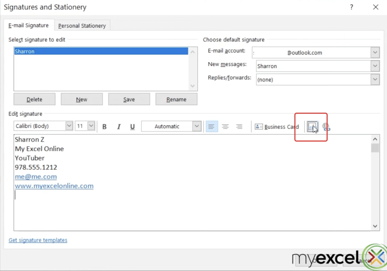 How to Setup A Signature in Outlook | MyExcelOnline