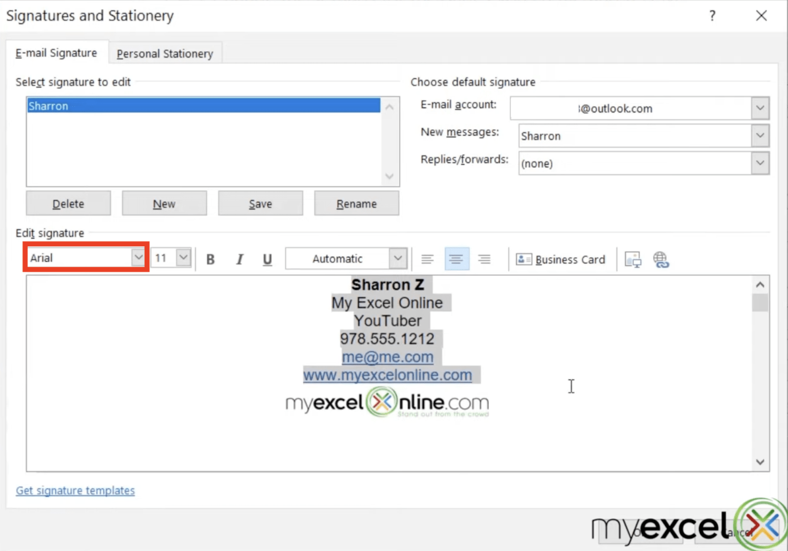 How to Setup A Signature in Outlook | MyExcelOnline