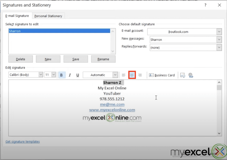 How to Setup A Signature in Outlook | MyExcelOnline