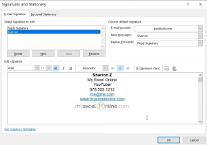 How to Setup A Signature in Outlook | MyExcelOnline