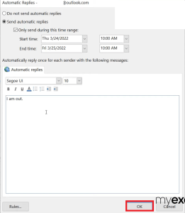 How to Set Up Outlook Automatic Reply | MyExcelOnline