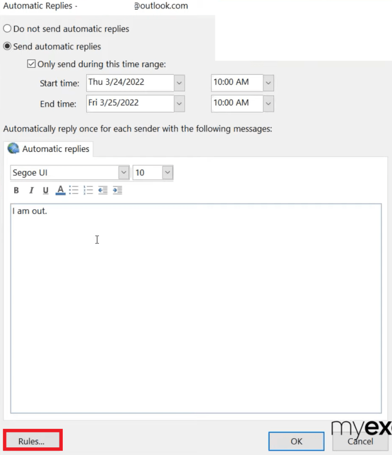 How to Set Up Outlook Automatic Reply | MyExcelOnline