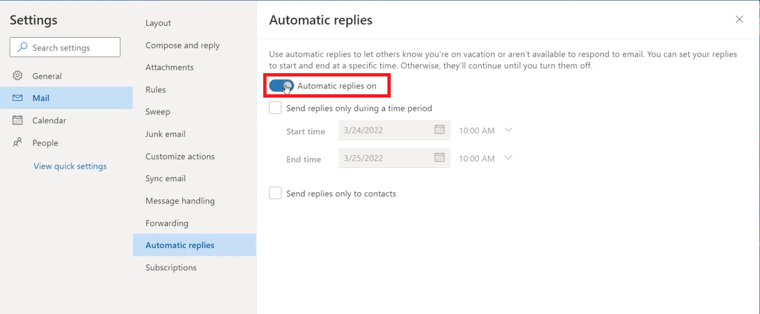 How to Set Up Outlook Automatic Reply | MyExcelOnline