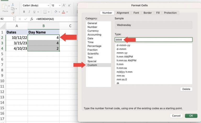 Get the Day Name for a Date in Microsoft Excel - 3 Easy Ways ...