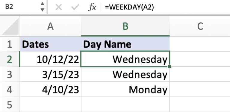 Get the Day Name for a Date in Microsoft Excel - 3 Easy Ways ...