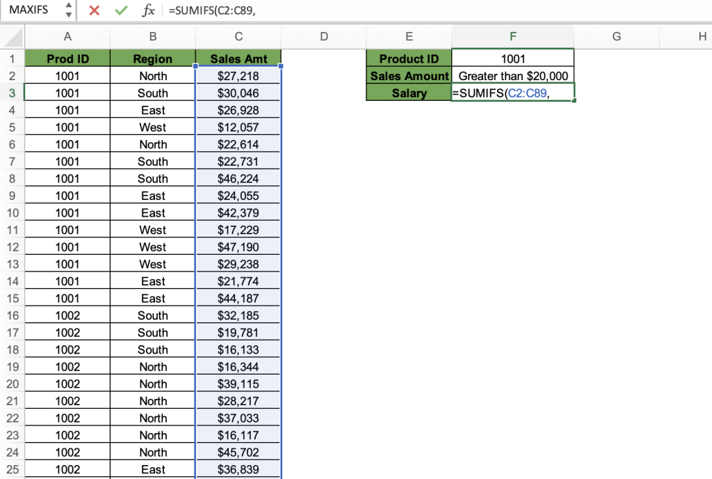 How To Use Sumifs Function In Excel Myexcelonline