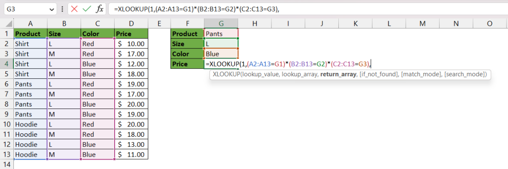 2 Best Ways on How to Use XLOOKUP with Multiple Criteria