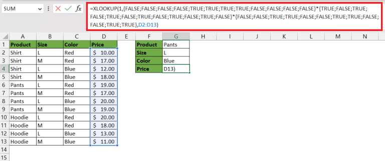 2 Best Ways on How to Use XLOOKUP with Multiple Criteria