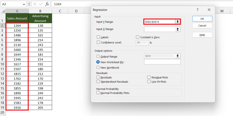 6 Simple Steps for Conducting Regression in Excel | MyExcelOnline
