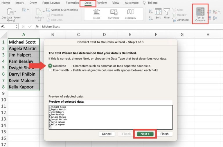 How to Separate Names in Microsoft Excel Easily | MyExcelOnline
