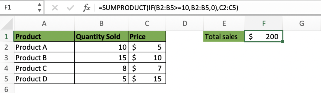 How to Use SUMPRODUCT with IF in Excel – 3 Perfect Examples