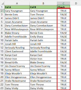 6 Different Ways to Compare Two Columns in Excel - A Detailed Tutorial | MyExcelOnline