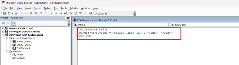 How to Use VBA REPLACE Function in Excel - A Guide to Text Manipulation with 4 Examples ...