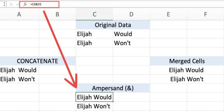 Concatenate in Excel - With and Without Separator | MyExcelOnline