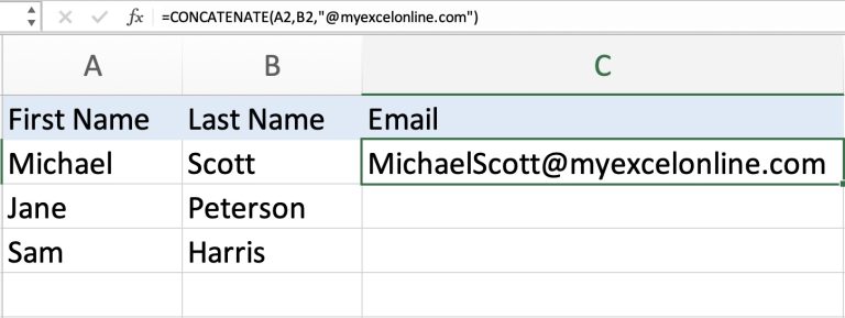 Concatenate in Excel - With and Without Separator | MyExcelOnline