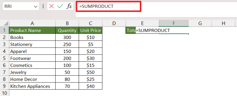 3 Examples to Master SUMPRODUCT in Excel | MyExcelOnline