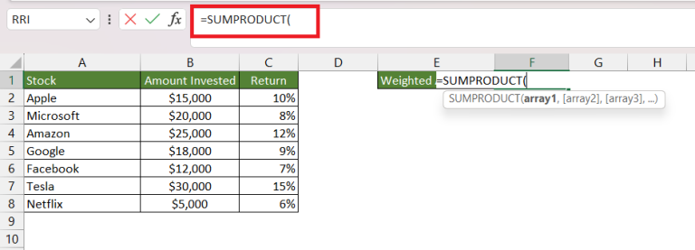 3 Examples to Master SUMPRODUCT in Excel | MyExcelOnline